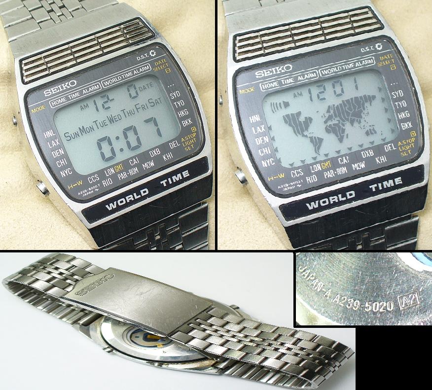 SEIKO - A239-5020 - WorldTime - Vintage Digital Watch - Digital-Watch.com