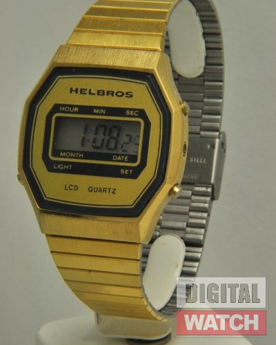 HELBROS - LCD QUARTZ - Digital - Vintage Digital Watch - Digital-Watch.com
